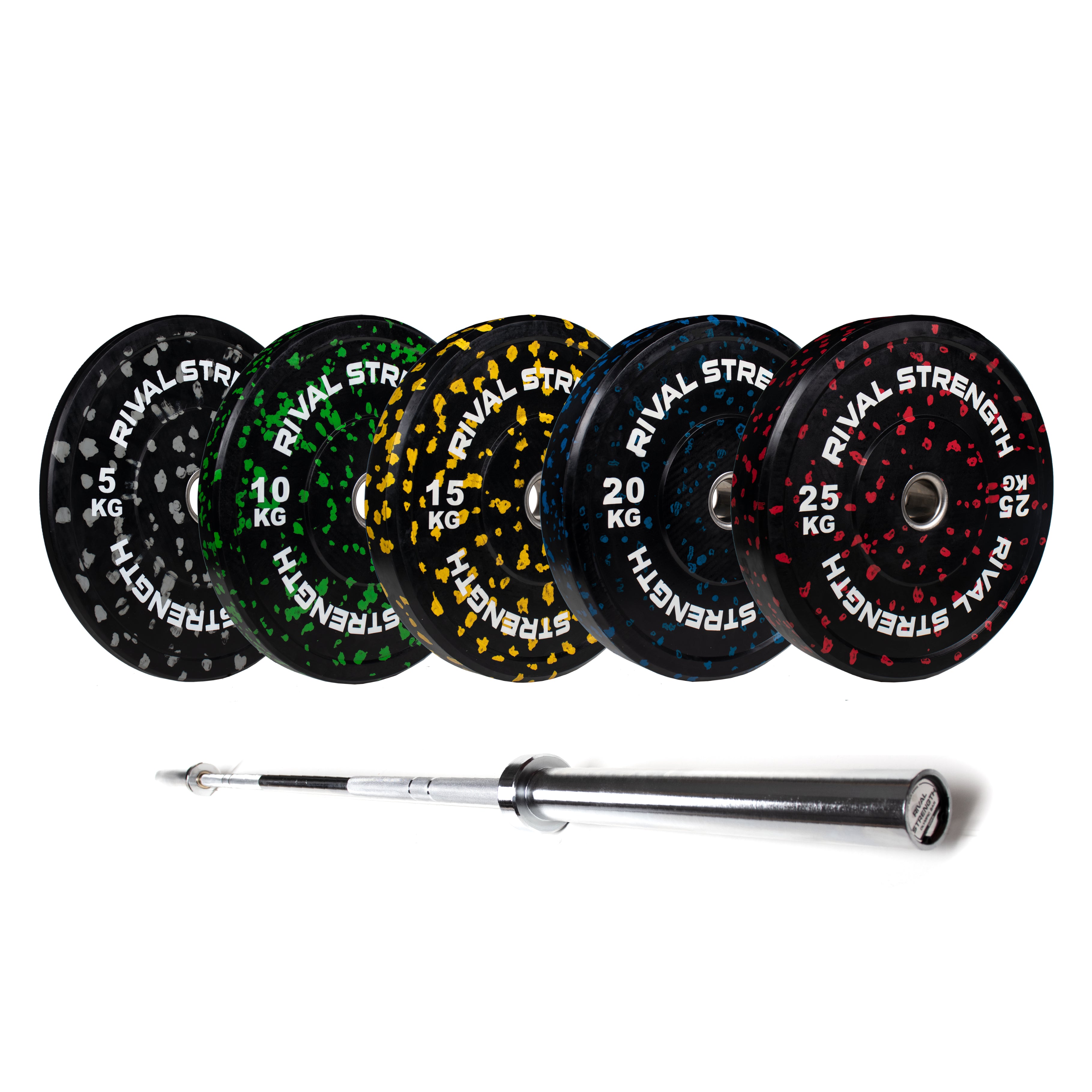 Rival Olympic Colour Splash Bumper Plate and Optional Barbell Sets – Rival Strength