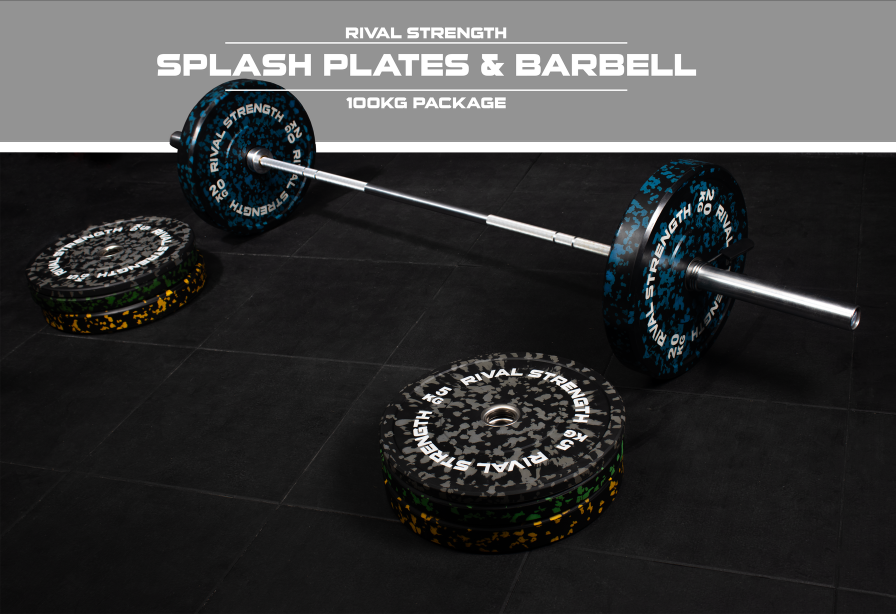 Rival Olympic Colour Splash Bumper Plate and Optional Barbell Sets ...