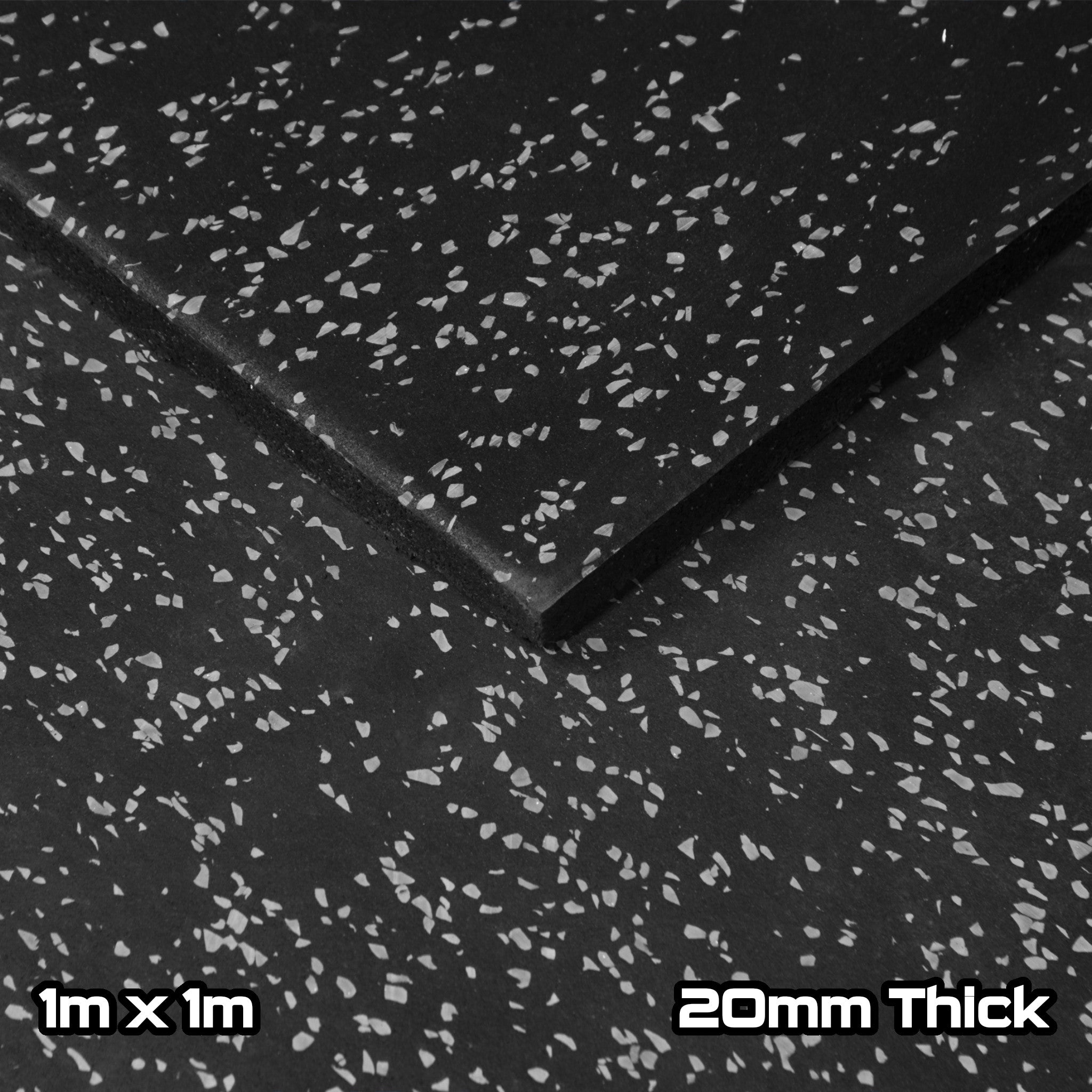 Rival Grey Fleck Premium Interlocking Rubber Gym Floor Tiles with Conn ...