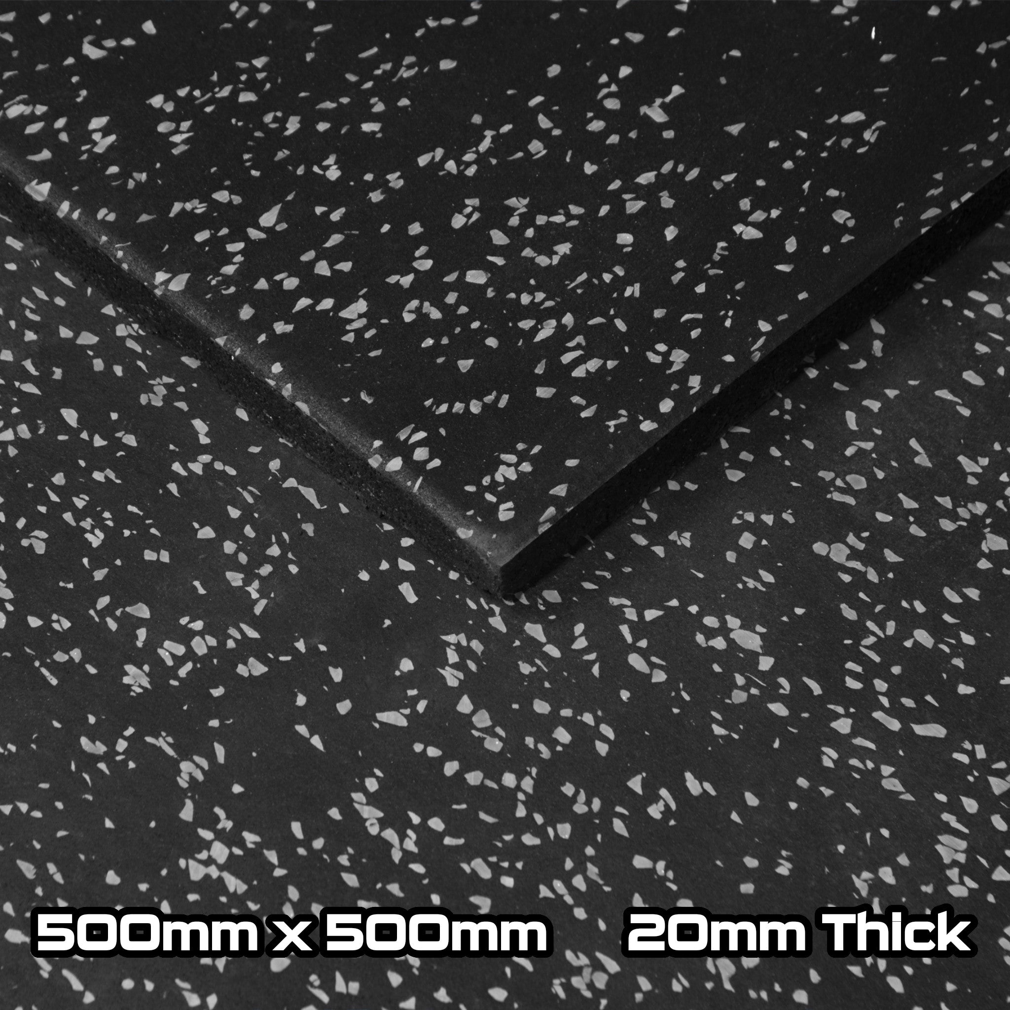 Rival Grey Fleck Premium Interlocking Rubber Gym Floor Tiles with Conn ...