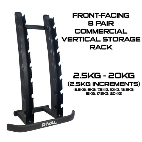 Rival Front-Facing 8 pair Commercial Vertical Dumbbell Storage Rack ...