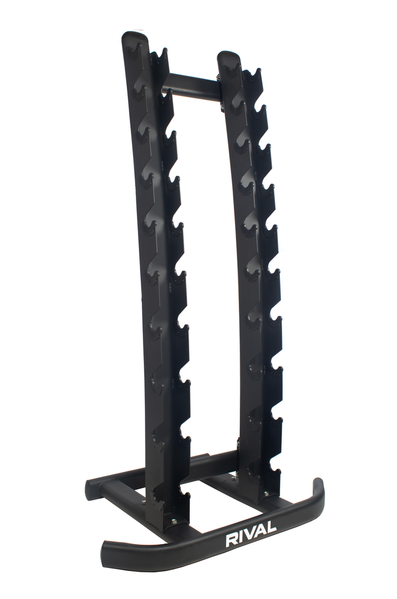 Rival Front-Facing 10 pair Commercial Vertical Hex Dumbbell Storage Ra ...