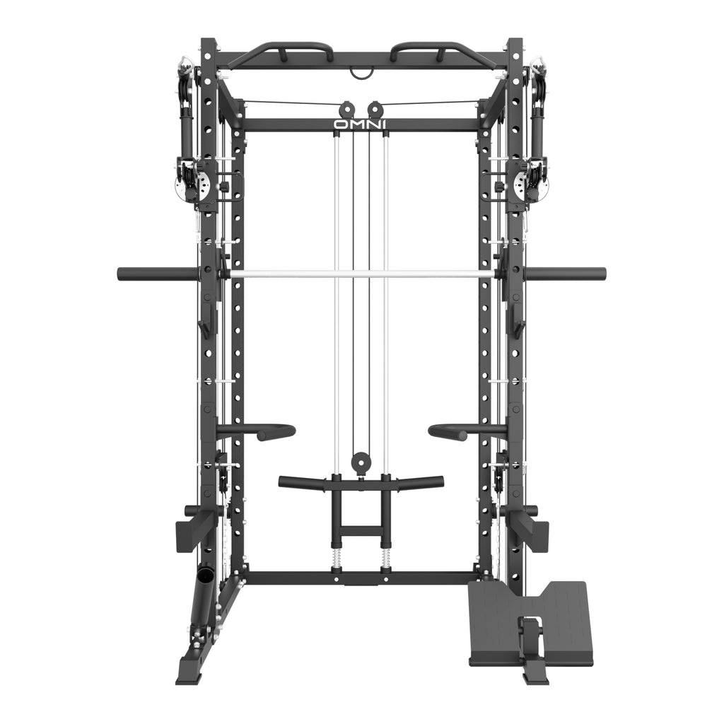 Omni-Series Power Rack With Dual Free Arm Plate Loaded Pulley System ...