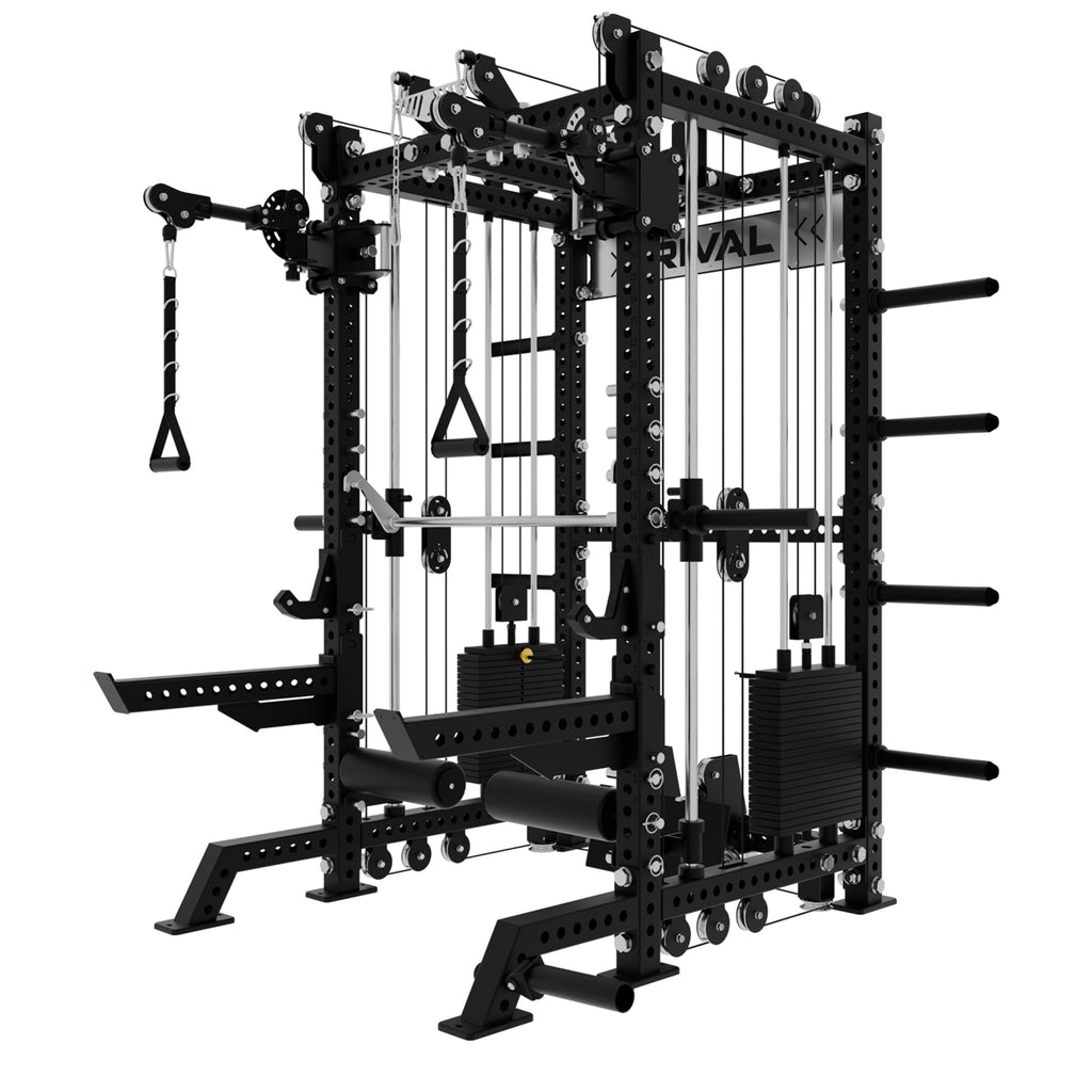 Rival S-3 Series Power Rack With Dual Action Pulley and High and Low C ...