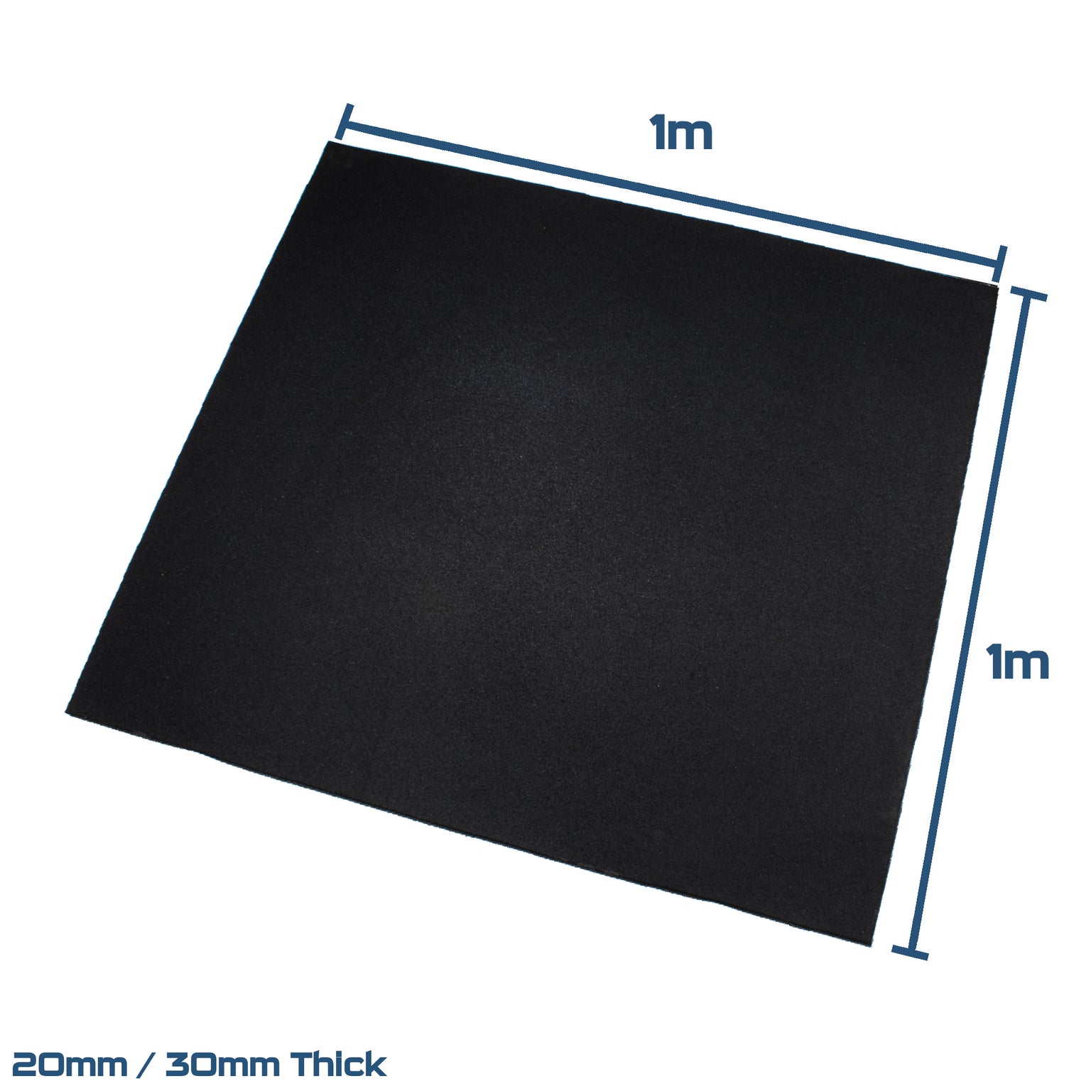 Black Rubber SBR Gym Floor Tiles (1m x 1m) (20/30mm) – Rival Strength