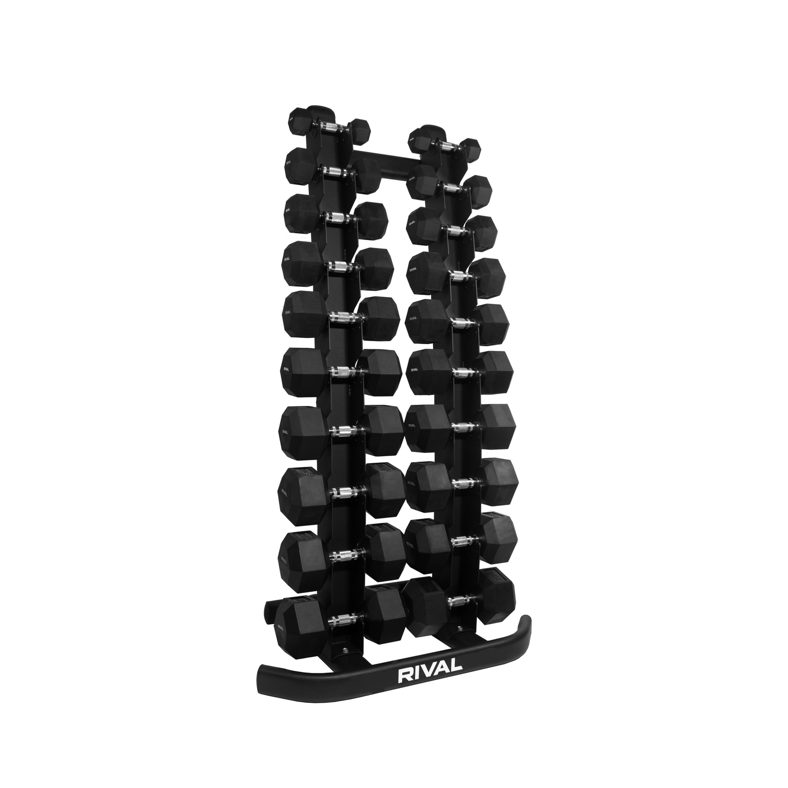 Rival Front-Facing 10 pair Commercial Vertical Hex Dumbbell Storage Ra ...