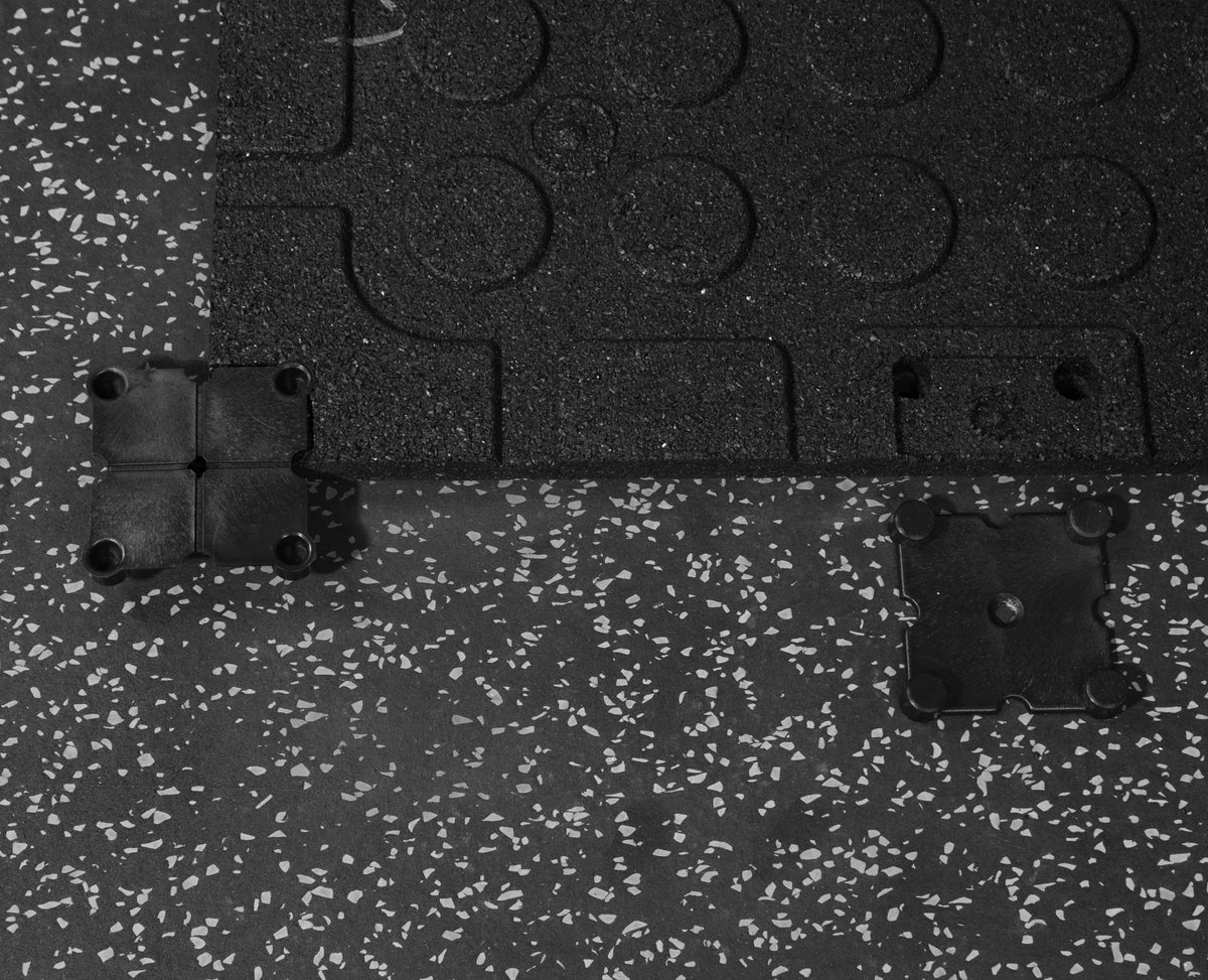 Rival Grey Fleck Premium Interlocking Rubber Gym Floor Tiles with Conn ...